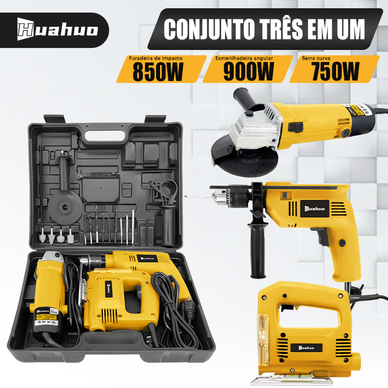 KIT Furadeira Parafusadeira e Lixadeira Esmerilhadeira e Serra Tico Com ...