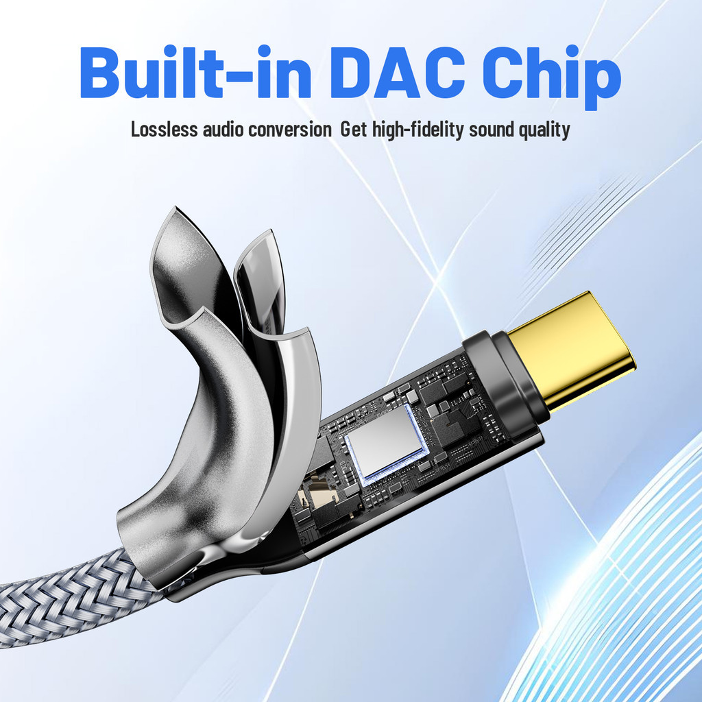 Riksoin Adaptador USB-C para jack de 3,5 mm com conversor DAC integrado ...