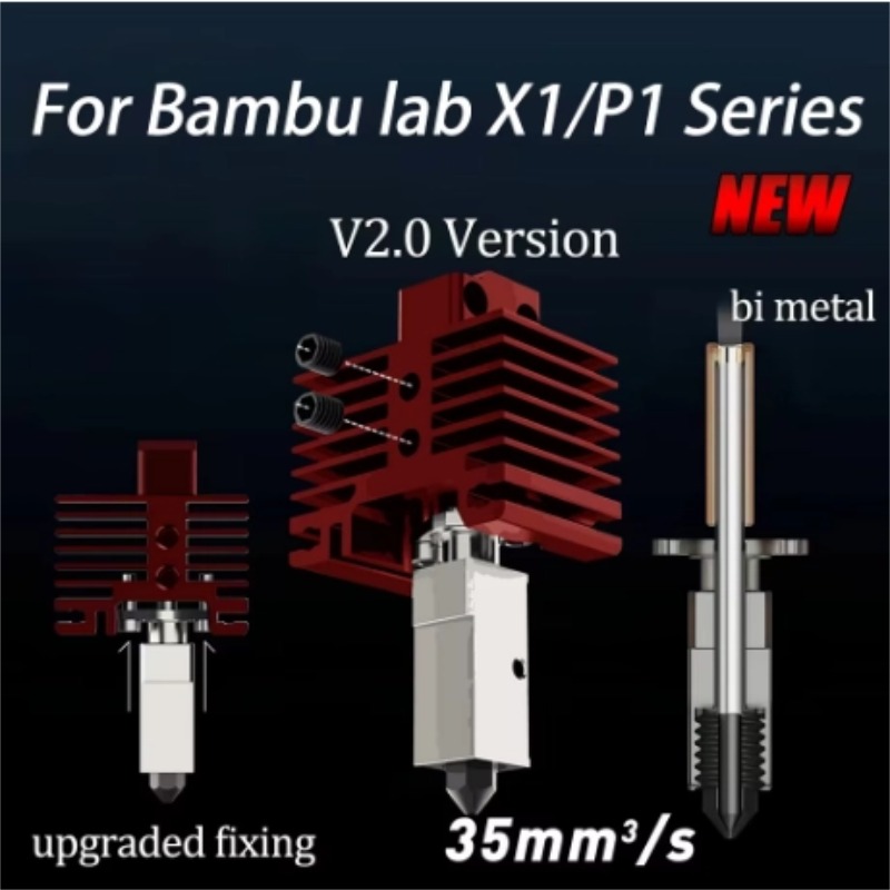 Kit de Atualização de Hotend para Impressora 3D V2.0 Bambu Lab P1P/P1S ...