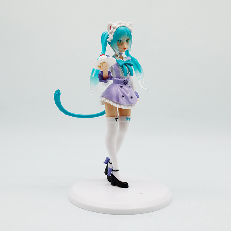 19cm Novo Hatsune Miku Anime Figura Orelha De Gato Empregada PVC De ...