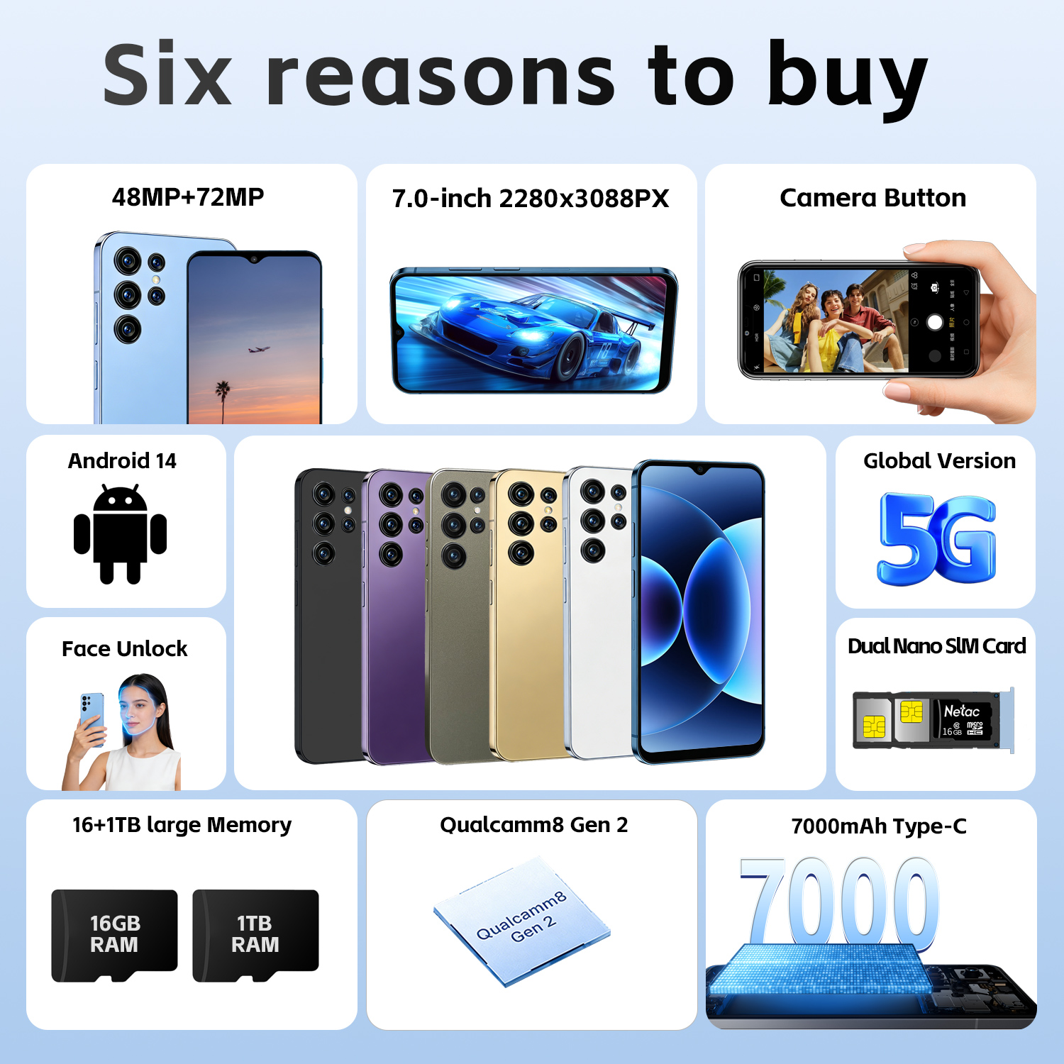 Smart WiFi S24 Ultra Gaming Celular Original Corpo de Celular Android ...