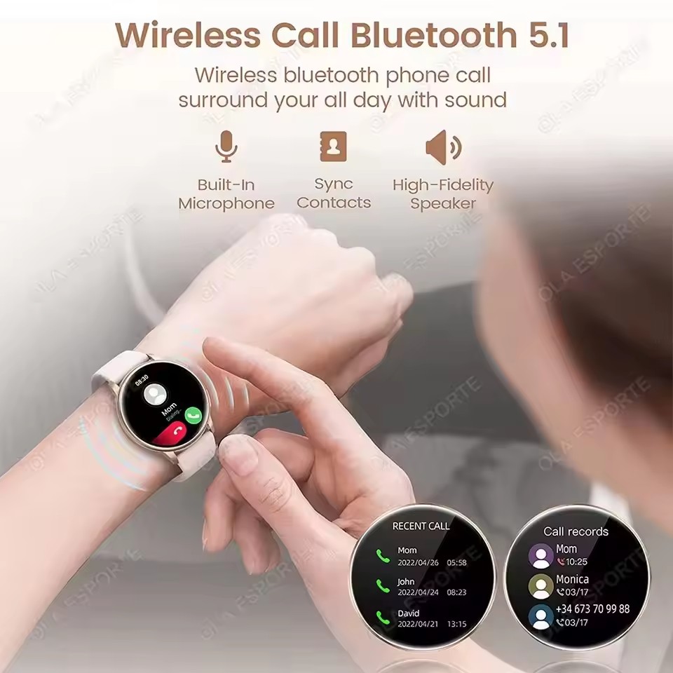 Novo Relógio Inteligente Bluetooth Feminino com Chamada, Monitor de ...