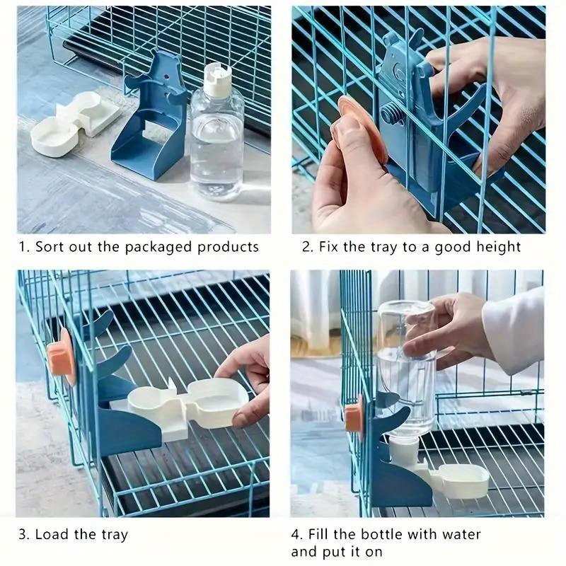 1 comedouro + 1 bebedouro, conjunto suspenso para pequenos animais de ...