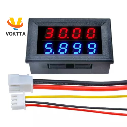 VOKTTA DC 0-200V 10A 0.28 " Mini Voltímetro Digital Ammetro 4 Bit 5 Fios Medidor De Corrente ...