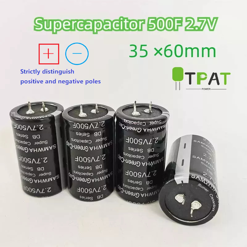 Super Capacitor de alta qualidade 500F 2.7V 35 x 60mm Capacitor de energia de Backup de energia ...