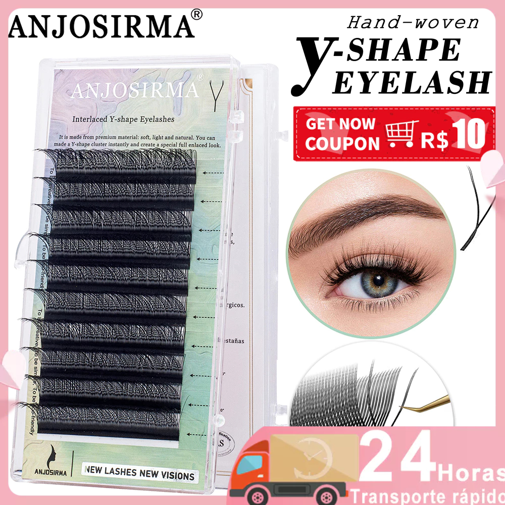 ANJOSIRMA YY Shape 2D Cílios 0.05/0.07 Faux Mink C/D 8-15mm Natural ...