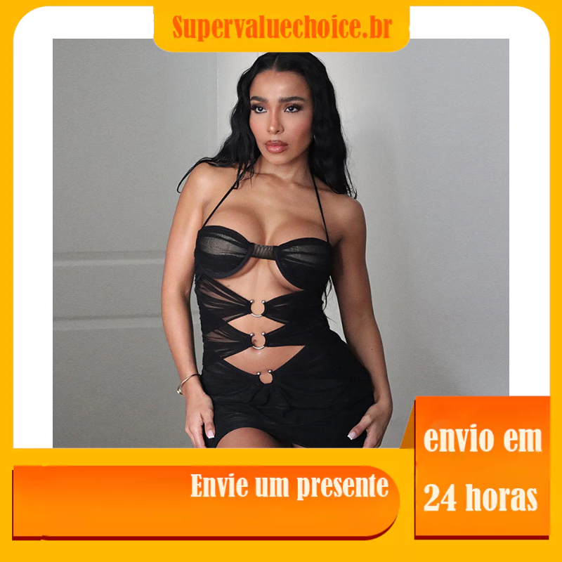 Novo Estilo Sexy Gaze Sexy Gaze Sexy Garota Quente Perspectiva de Gaze Sexy Halterneck Ripado ...