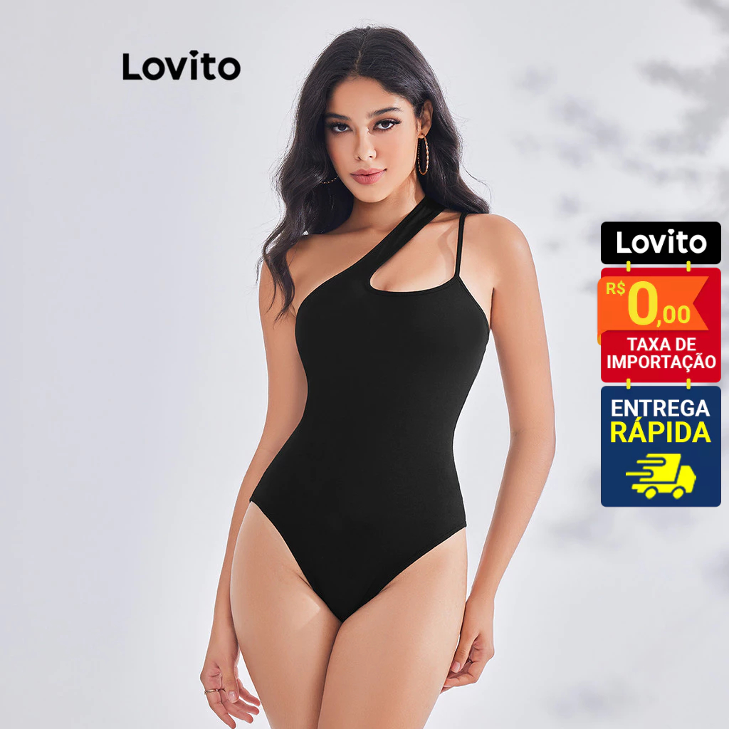 Lovito Body Casual com Recorte para Mulheres LBE03083 | Shopee Brasil