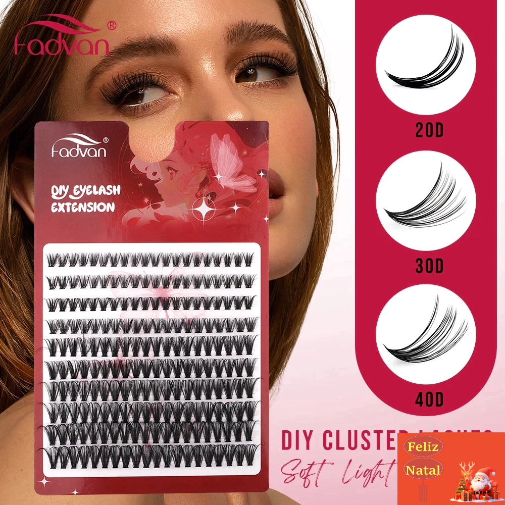FADVAN DIY 200pcs Aglomerados De Pestanas Extensões , 8-16mm Mix 20D 30D 40D 50D 60D 80D ...