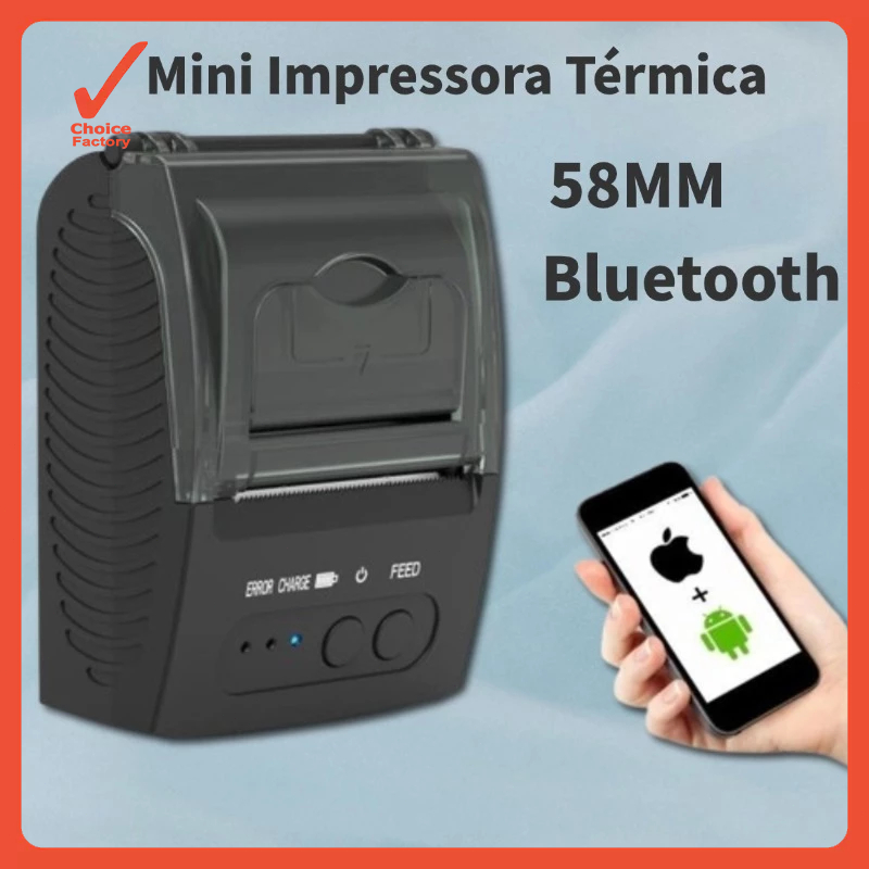 58mm Mini Impressora Térmica Bluetooth Adequado para android E IOS ...