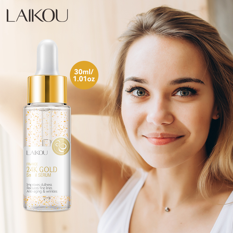 LAIKOU 24k Gold Snail Face Serum 30ml Essence Anti-aging Removedor De Linhas Finas Hidratante ...
