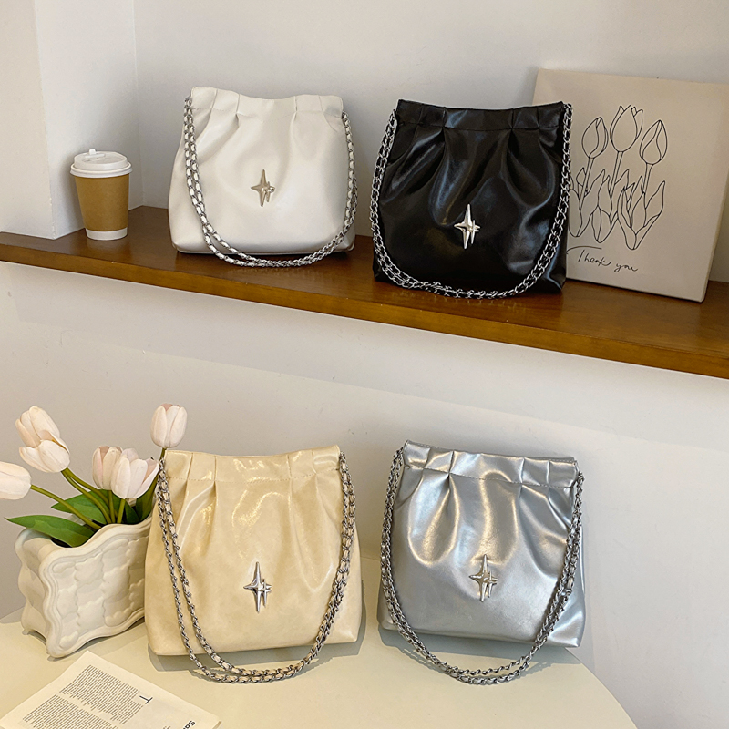 Saco em corrente simples Star Fashion Chain Bag Saco quadrado pequeno ...