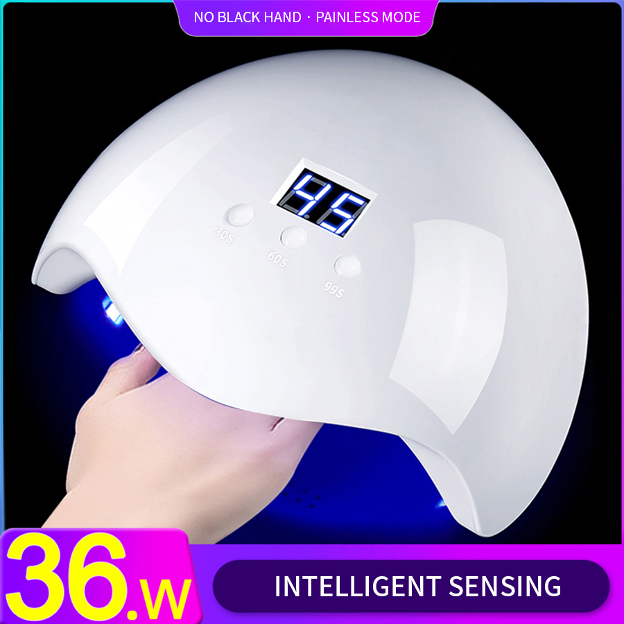 Lâmpada UV LED Branca Para Unhas 36W , Secador De Profissional De Gel De Polimento , Luz Com 3 ...