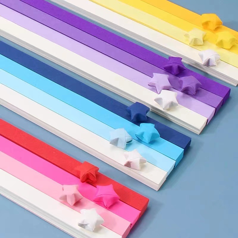 origami Estrela Cor Gradiente Luminoso Papel Da Sorte Cinco Pontas ...