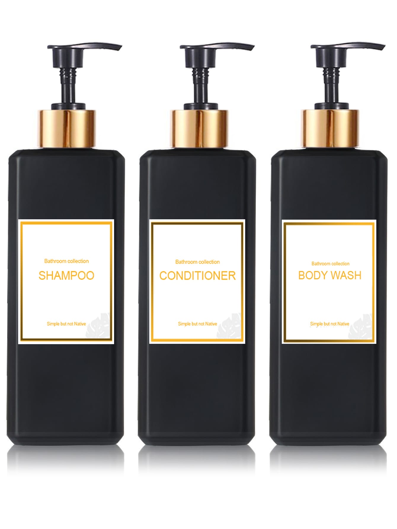Conjunto de 3 peças Freesia Square Bottle+Small Gold Label | Shopee Brasil