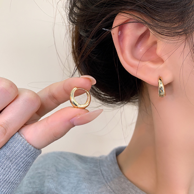 Brinco Coreano Fashion Plain Earring Elegante Brincos Simples De Orelha Acessórios De Jóias Em ...