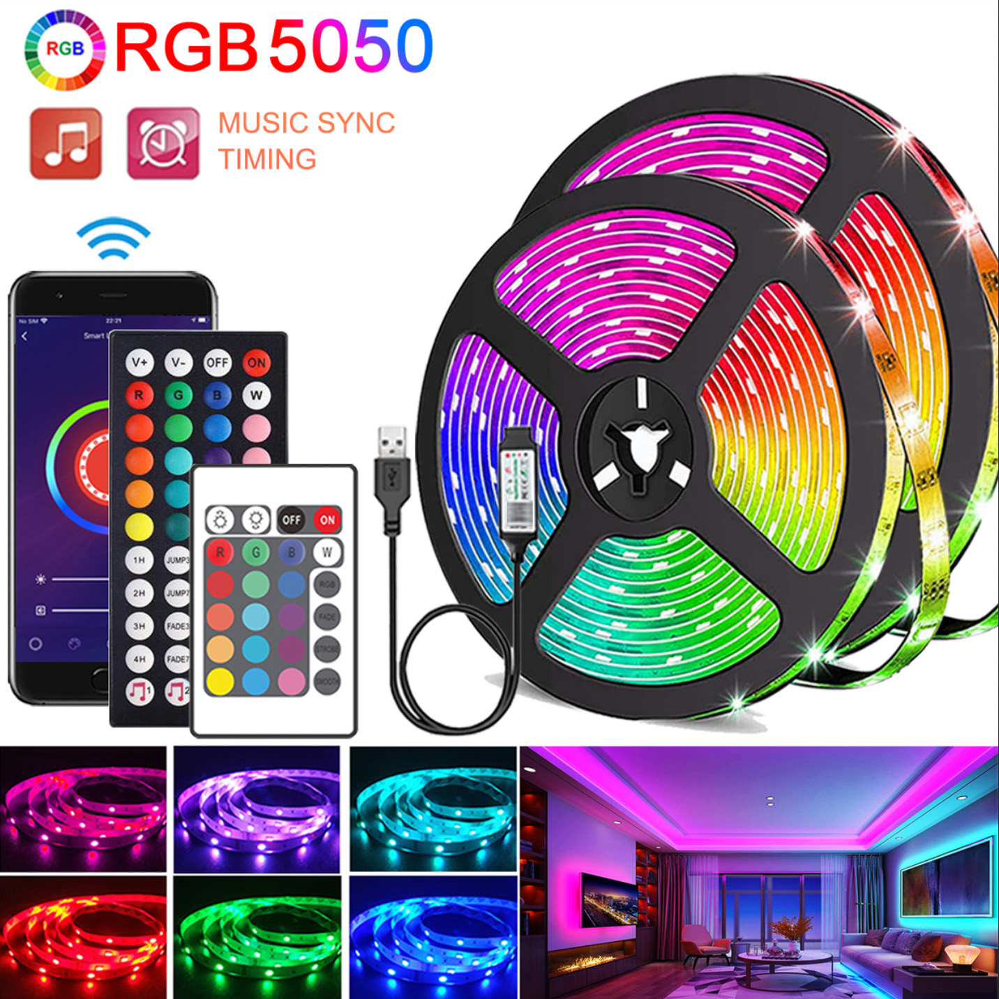 30M/20M RGB Led Strip , | Shopee Brasil
