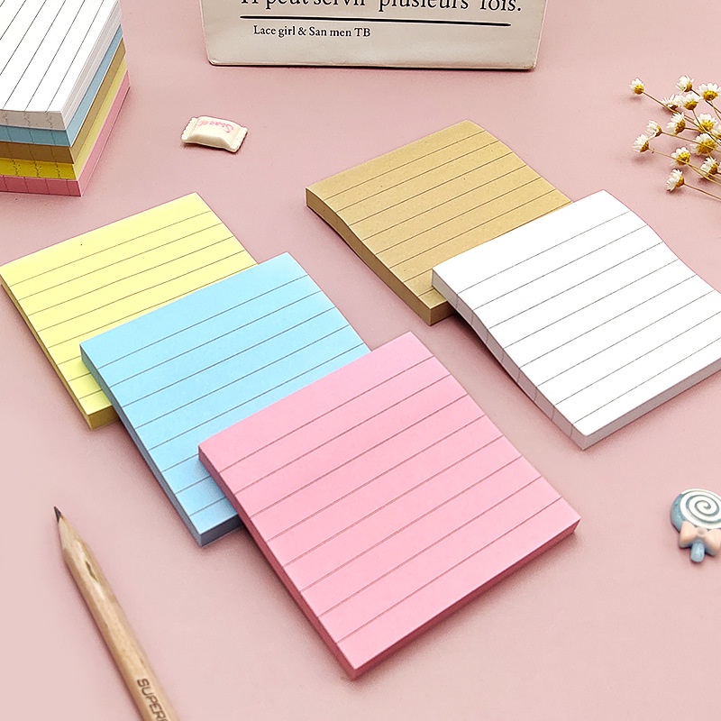 80sheets/pcs Macaron Color Post It Sticky Notes Linha Horizontal ...