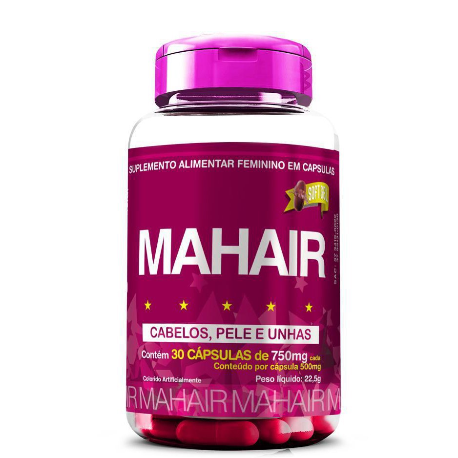 Suplemento Para Cabelos, Pele e Unhas Mahair - 30 Cápsulas - Mahair ...