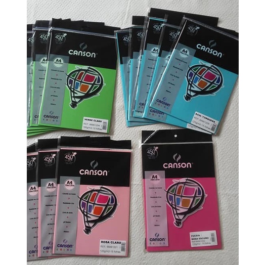 Papel Colorido Canson - A4 Colorido na massa, 120g, Grossinho tipo Uma ...