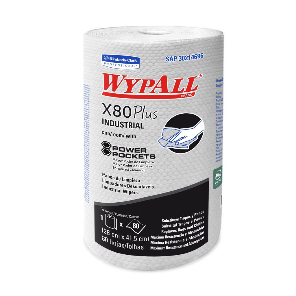 Pano Wiper Wypall X80 Plus Rolo Kimberly Clark com 80 Folhas | Shopee ...