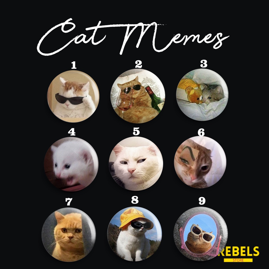 Bottons - Cat Memes | Memes de Gato | Gatos- 4,5cm | Shopee Brasil