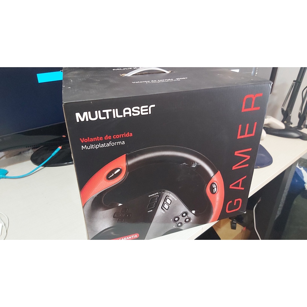 Volante gamer Multilaser JS087 com Marcha e Pedal para PC e PS4 (na ...