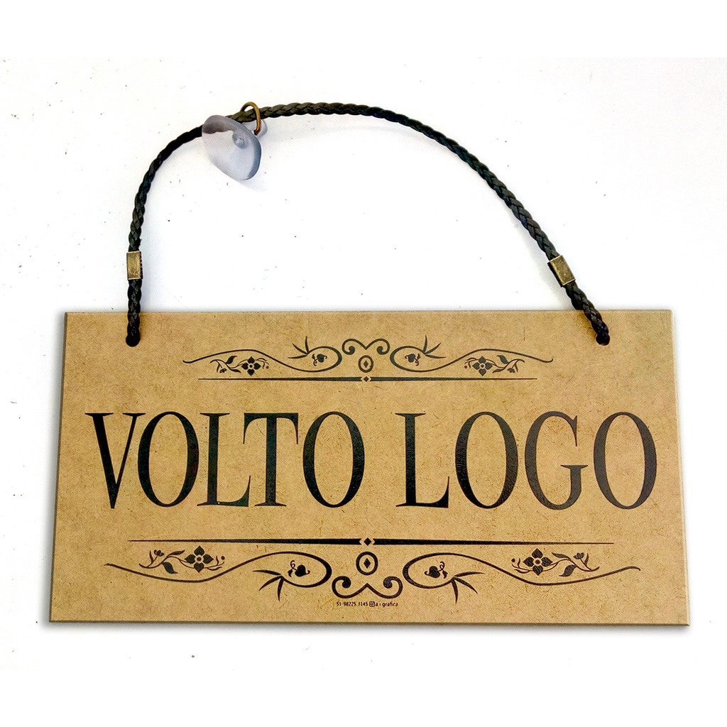 Placa VOLTO LOGO / FECHADO Para Almoço MDF 3mm Mod. Vintage Rústico ...