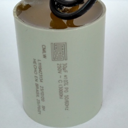 Capacitor 30uf 250vac Para Portão Eletrônico Weg | Shopee Brasil