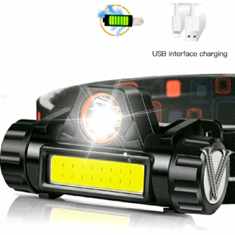 Lanterna De Cabeça 1 Led Com Sinalizador High Power HeadLamp | Shopee ...
