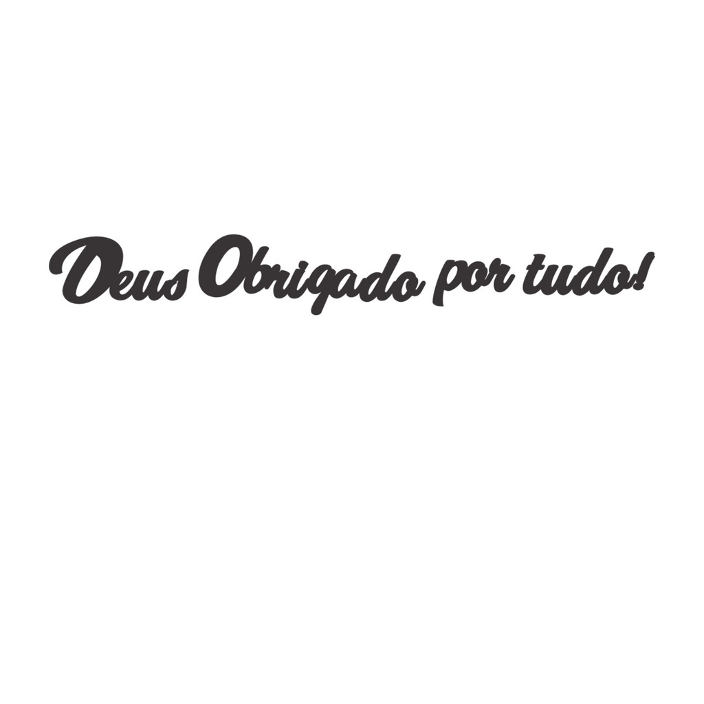 Quadro Decorativo Religioso Frase Deus Obrigado Por Tudo Mdf 3mm Preto
