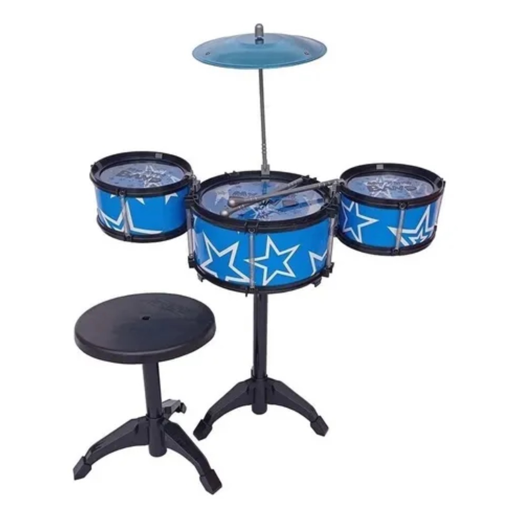 Mini Bateria Infantil Musical Jazz Drum Meu Ritmo C/ Baqueta Tambores e ...