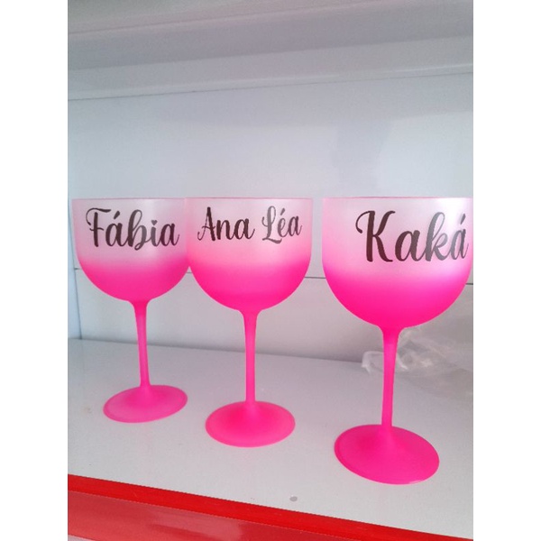 Taça Gin personalizada jateada cor rosa pink | Shopee Brasil