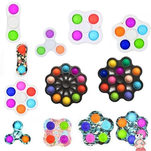 Fidget Dimple Pop Its Redondo Fidget Toy Push Bubble Alivio Do Estresse ...