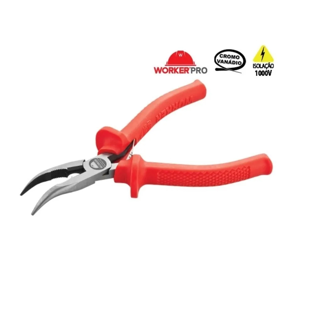 ALICATE BICO MEIA CANA CURVO 6 POLEGADAS 1000V WORKER | Shopee Brasil