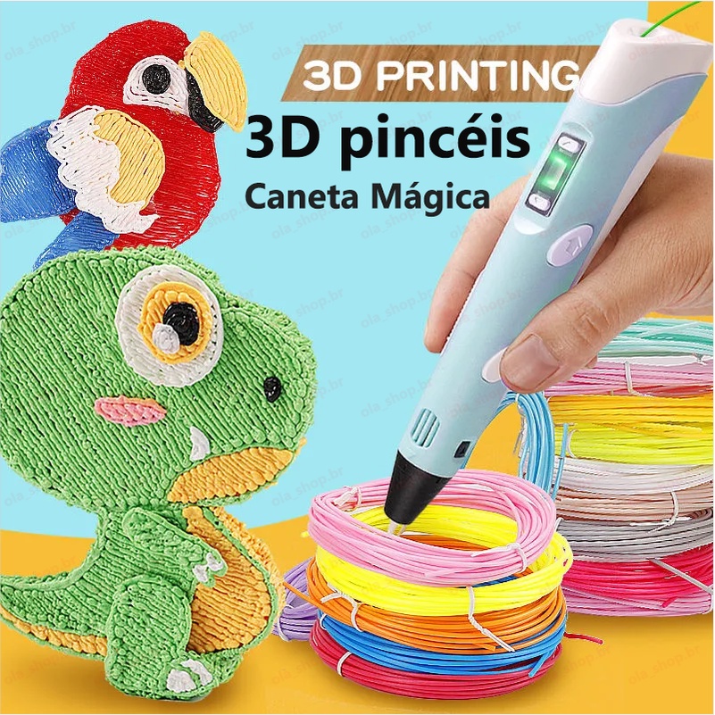 Caneta 3D De Desenho De Tela LCD Compatível Com De Segurança | Shopee ...