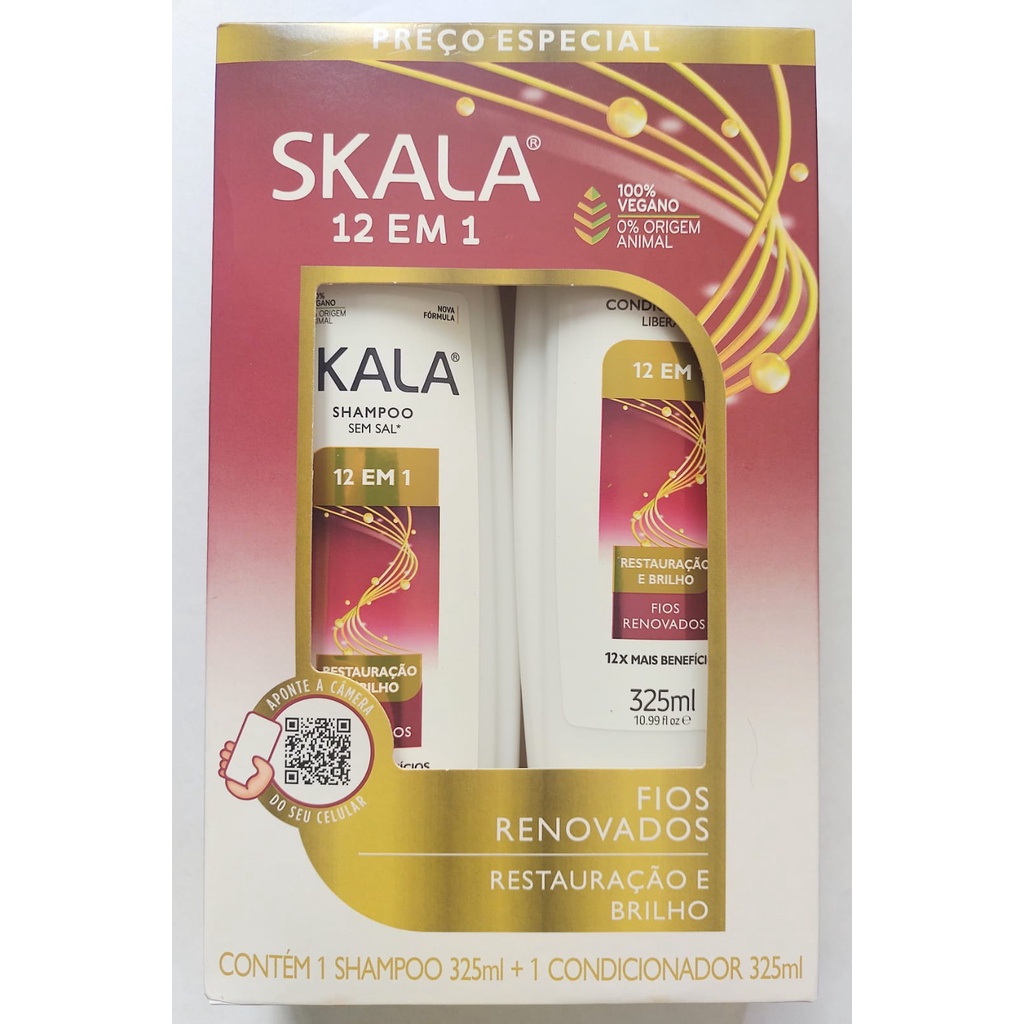SHAMPOO + CONDICIONADOR 12 EM 1 | KIT SKALA 325ML | Shopee Brasil