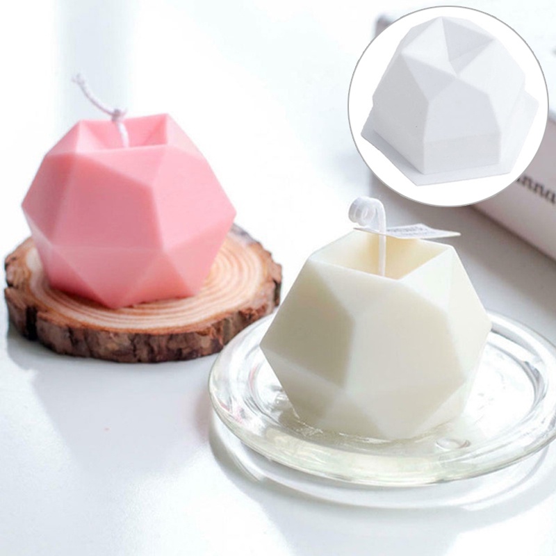 Molde De Silicone Criativa Multilateral De Diamante/Cubo De Vela ...