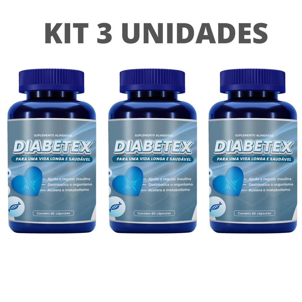 KIT 3 Diabetex 500mg - Controle Glicêmico | Shopee Brasil