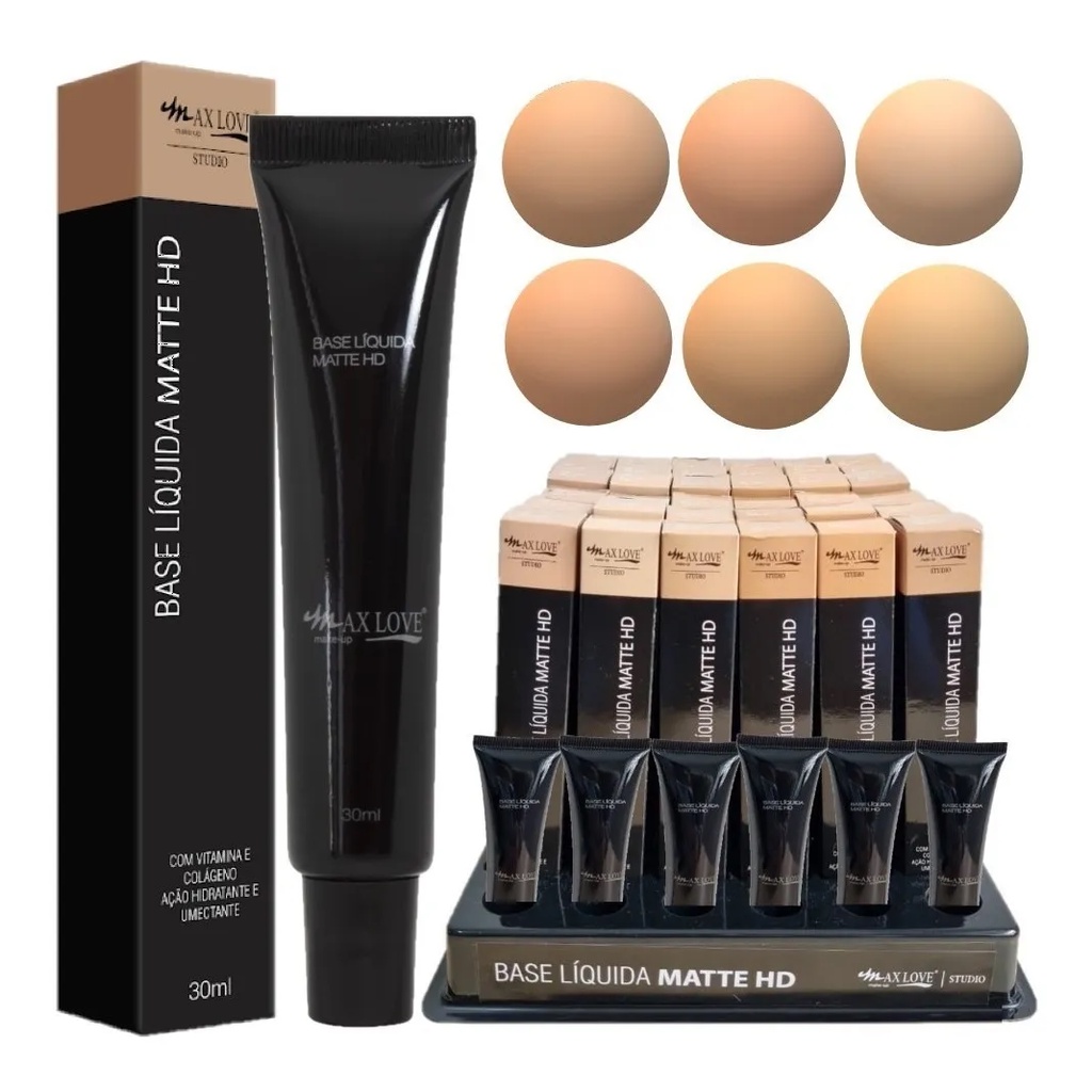 BASE FACIAL MAX LOVE HD LANÇAMENTO BOX 36UN | Shopee Brasil