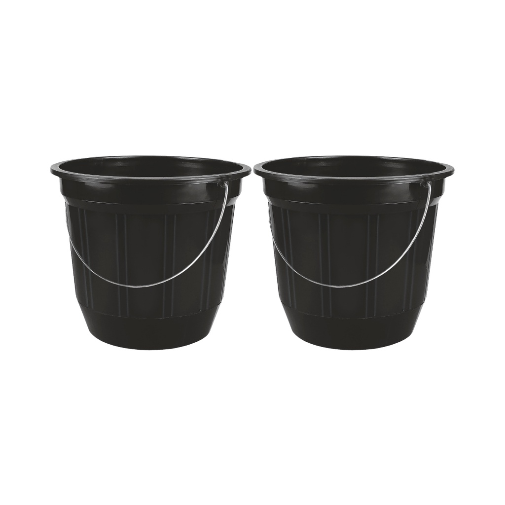 Kit 2 Baldes Preto De Plástico Reforçado 6 Litros | Shopee Brasil