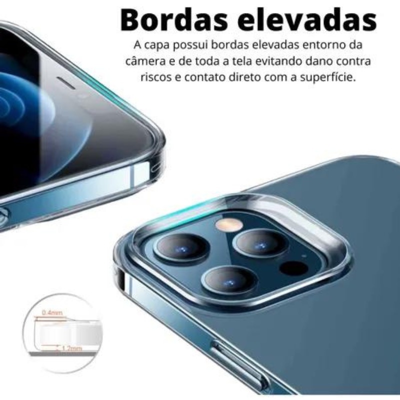 (Não Amarela) Capa Capinha Transparente Anti Impacto Case Space Original Para Todos Modelos ...