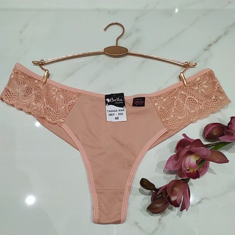 Kit de 5 Tangas Ana Plus Size,Calcinha Renda,Calcinha Conforto,Calcinha ...