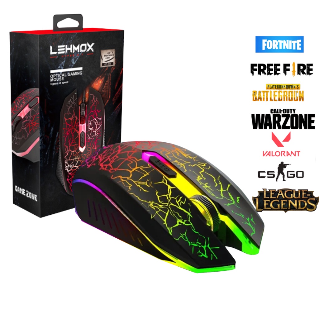 Mouse Gamer Led RGB com fio usb 1200dpi Ajustável Mause GT-M8 | Shopee Brasil