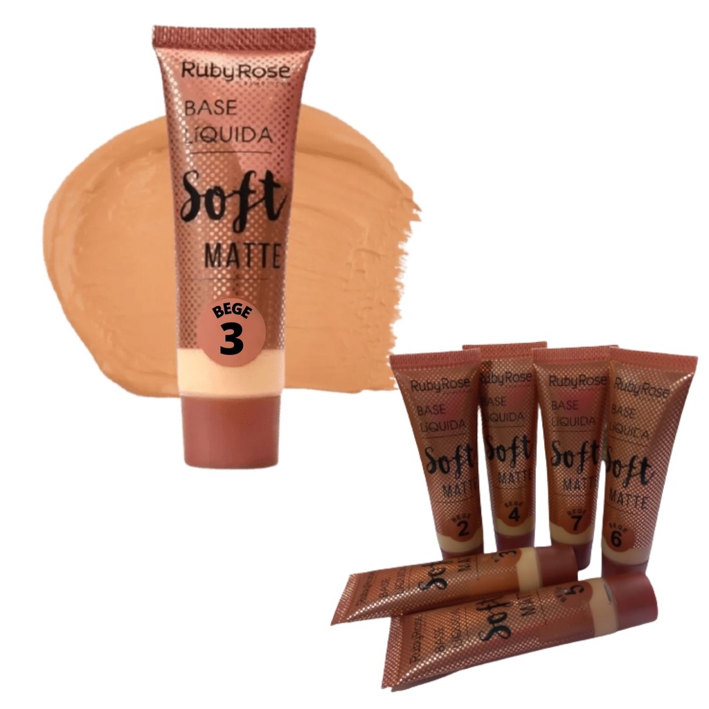 Base Líquida Soft Matte Ruby Rose Natural Bege 2;3;6;7 | Shopee Brasil