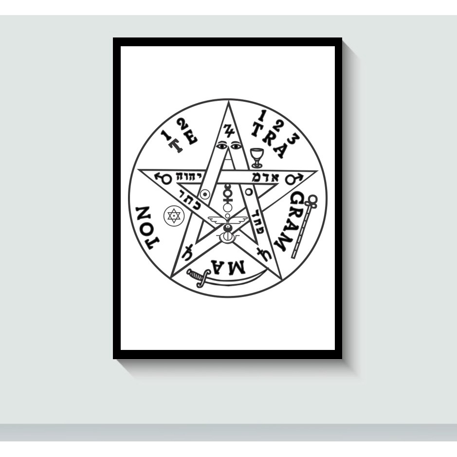Quadro Decorativo Tetragrammaton Pentagrama Esotérico Alta Definição ...