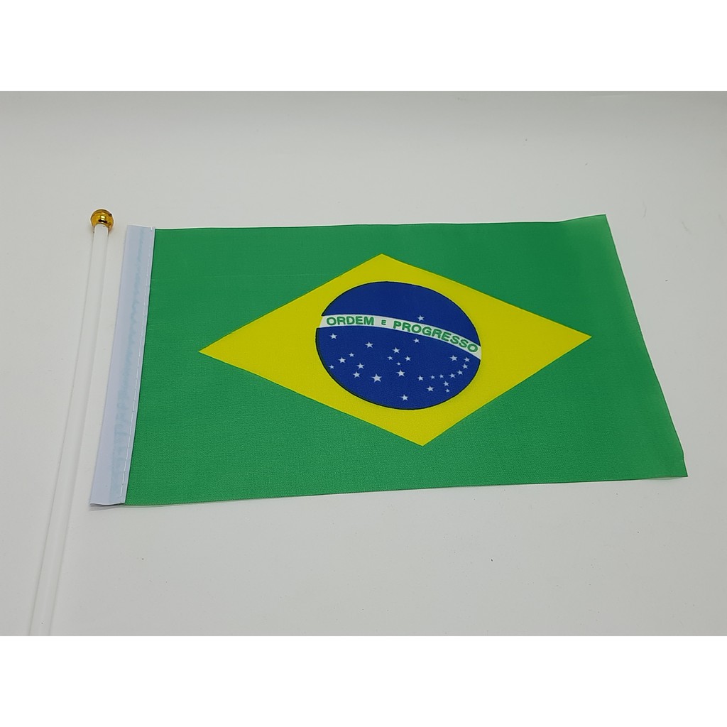 Bandeira Do Brasil 14cm X 21cm C/ Haste Brasileiro Patriota | Shopee Brasil