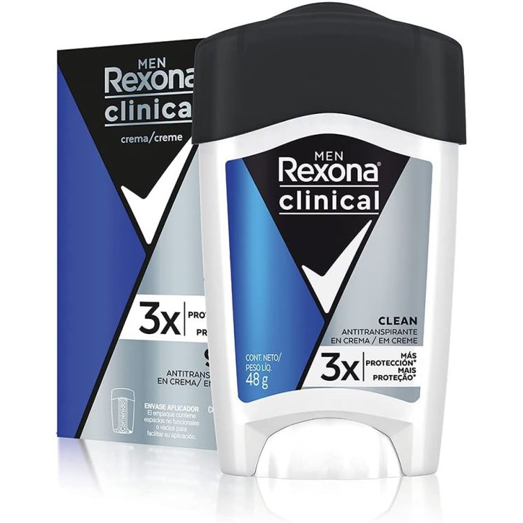 Rexona Clinical em Creme Masculino 48g Azul | Shopee Brasil