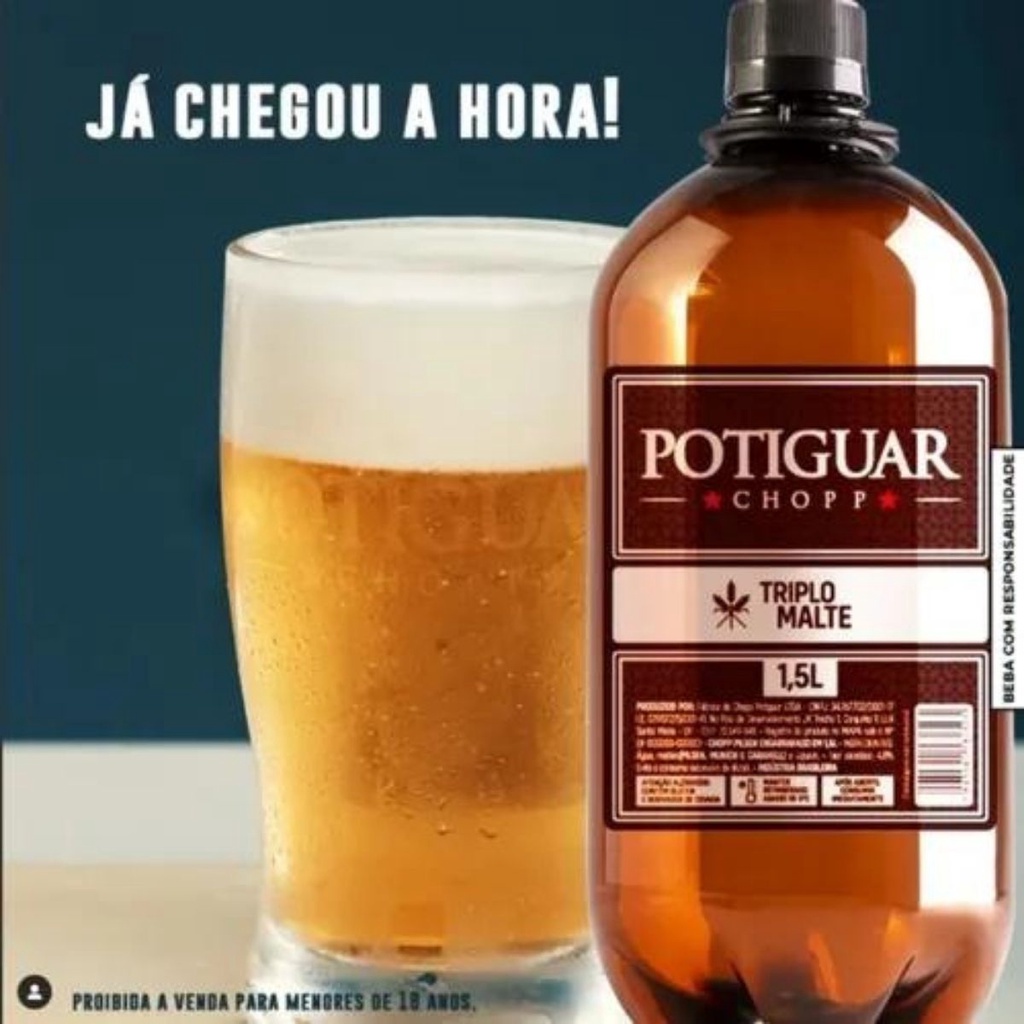 Chopp Potiguar 1,5 Litros Triplo Malte Maiara e Maraisa Original ...
