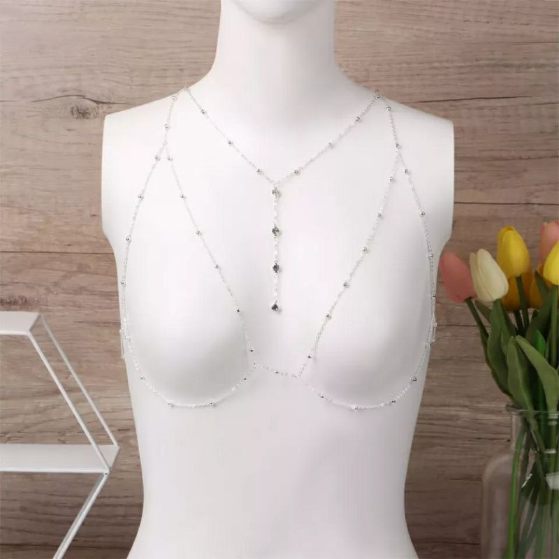 Body chain feminino seios strass corrente corporal feminina joia de ...